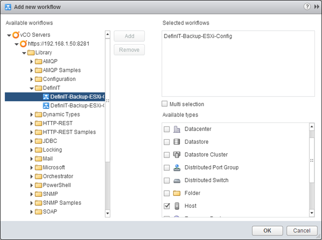 Backing up ESXi 5.5 host configurations with vCenter Orchestrator (vCO) – Workflow design ...
